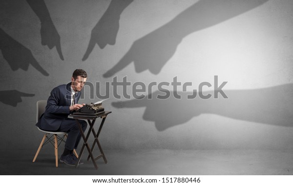 Shadow Hand Pointing Small Afraid Worker Stock Photo 1517880446 ...