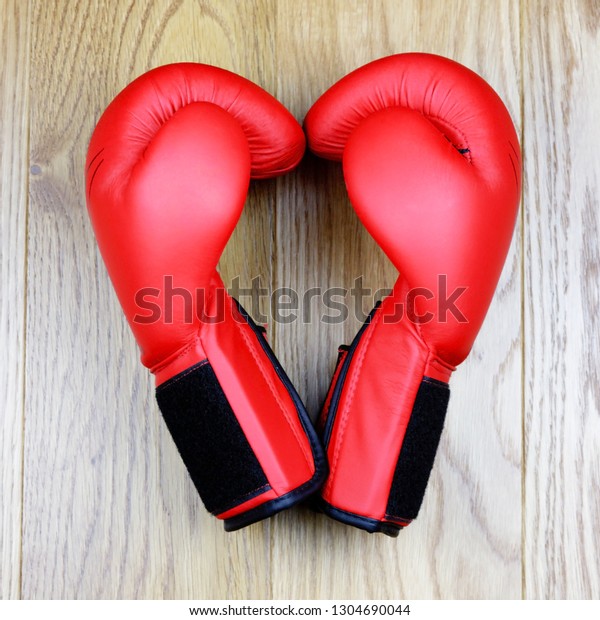 Shape Heart Composed Two Red Boxing Stock Photo (Edit Now) 1304690044