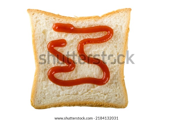 Shape Made Ketchup Slice Bread Isolated Stock Photo 2184132031 ...