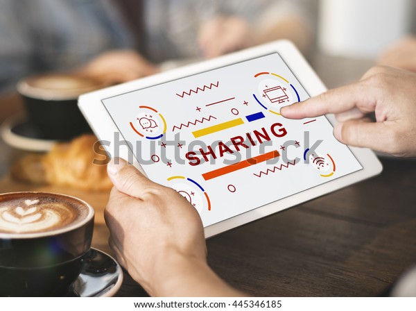 Sharing Connection Online Technology Network Concept Stock Photo (Edit ...
