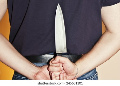 Sharp Big Knife Behind Back Stock Photo 245681101 | Shutterstock