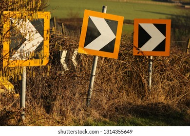 Sharp Corner Warning Arrows On Sharp Stock Photo 1314355649 | Shutterstock
