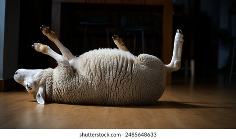 Sheep Sleeping Bed Photo Hyper Realistic AI-generated image 2456857101 ...