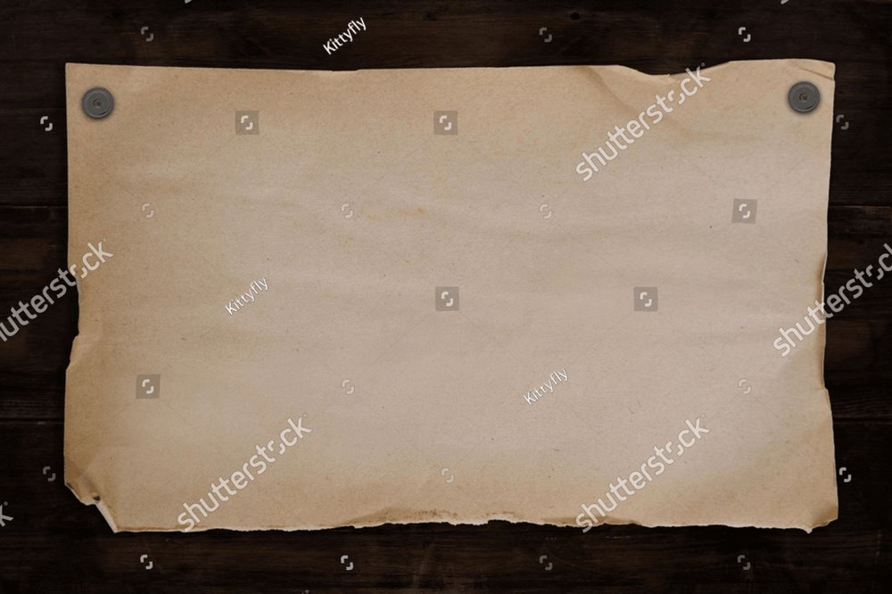 sheet old retro paper without writing on black background, empty mock ...