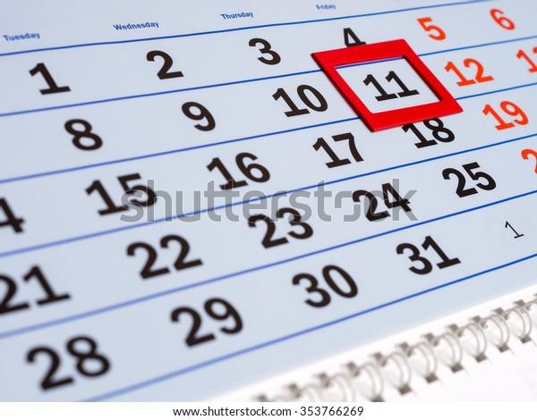 Sheet Wall Calendar Moveable Date Marker Stock Photo (Edit Now) 353766269