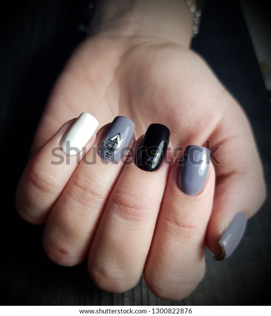 Shellac Nails Design Stock Photo 1300822876 | Shutterstock