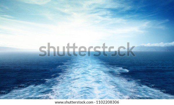 Ship Sailing Waves Stock Photo (Edit Now) 1102208306