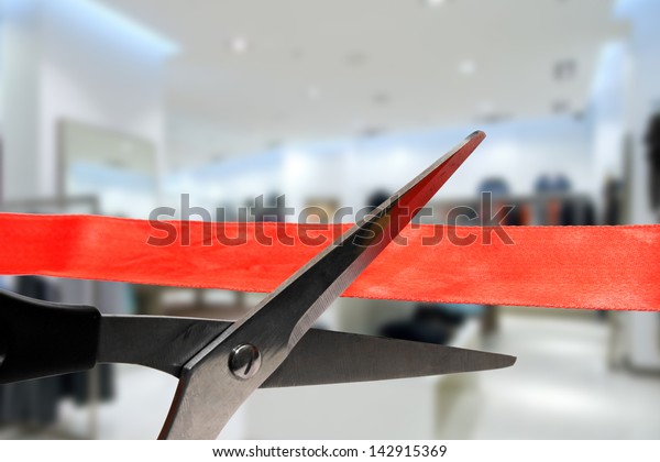Shop Grand Opening Cutting Red Ribbon Stock Photo (Edit Now) 142915369 Shop Grand Opening Cutting Red Ribbon Stock Photo (Edit Now) 142915369