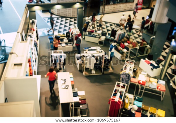 Shopping Mall Top View Blurred Indoors Stock Photo 1069575167 ...