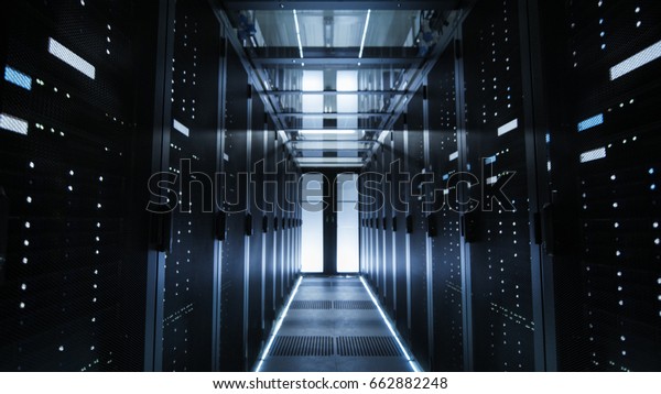 Shot Corridor Large Working Data Center Stock Photo 662882248 ...