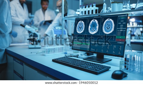 Shot Desktop Computer Running Software Mri Stock Photo 1946050012 ...