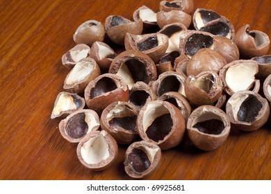 Showing Texture Macadamia Shell On Wood Stock Photo 69925681 | Shutterstock