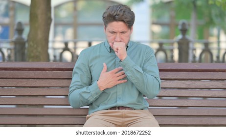 Sick Man Coughing While Sitting Outdoor Stock Photo 2018672252 ...