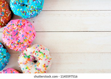 Side Border Assorted Donuts Pastel Colored Stock Photo 1145597516 ...