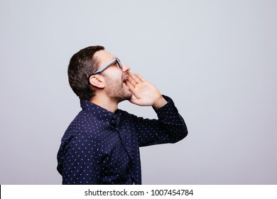 Side View Angry Man Shouting Isolated Stock Photo 1007454784 | Shutterstock
