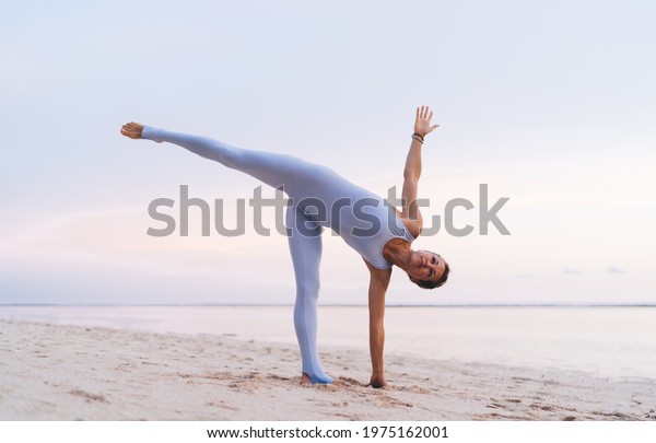 Side View Below Flexible Barefoot Female Stock Photo 1975162001 ...