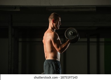 Crossfit Athlete Lifting Heavy Barbell Overhead Stock Photo 1298459359 ...
