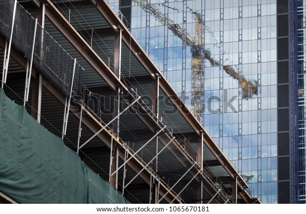 Side View Building Under Construction Exposed Stock Photo 1065670181 ...