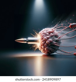 Side View Bullet Blasting Through Single AI-generated image 2418909899 ...