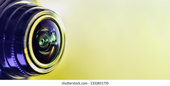 Side View Camera Yellow Backlight Horizontal Stock Photo 1332851735 ...