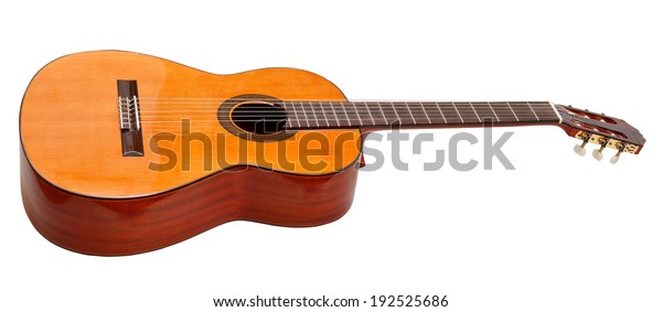 Side View Classical Acoustic Guitar Isolated Stock Photo (Edit Now ...