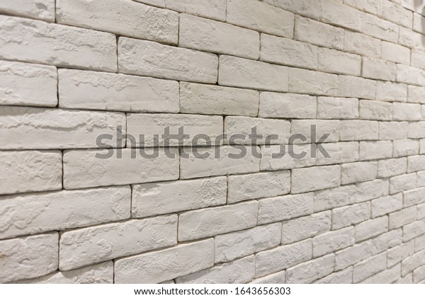 Side View Empty White Brick Wall Stock Photo 1643656303 | Shutterstock