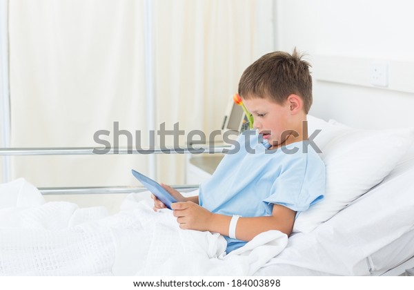Side View Little Boy Using Digital Stock Photo 184003898 | Shutterstock