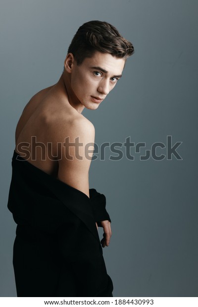 Side View Man Bare Shoulders Unbuttoned Stock Photo 1884430993 ...