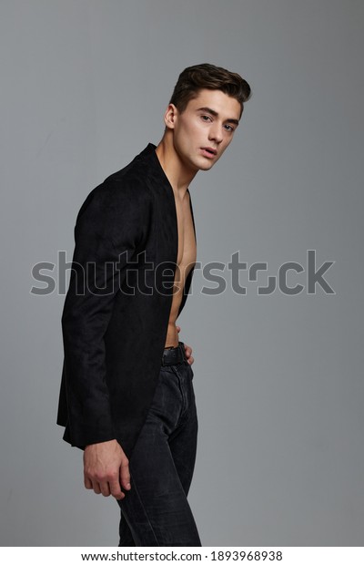 Side View Man Unbuttoned Jacket Trousers Stock Photo (Edit Now) 1893968938
