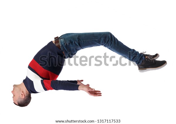 Side View Man Zero Gravity Fall Stock Photo 1317117533 | Shutterstock
