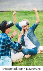 Side View Multicultural Students Virtual Reality Stock Photo 1152707378 ...
