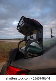 Side View Open Trunk Black Sedan Stock Photo 1565948644 | Shutterstock