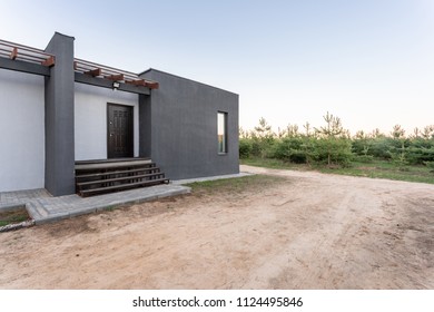 Side View Open Veranda Front Modern Stock Photo (Edit Now) 1124495846