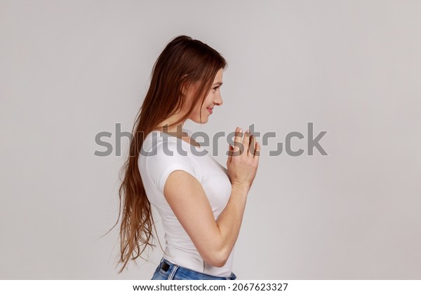 Side View Portrait Scheming Devious Woman Stock Photo 2067623327 ...