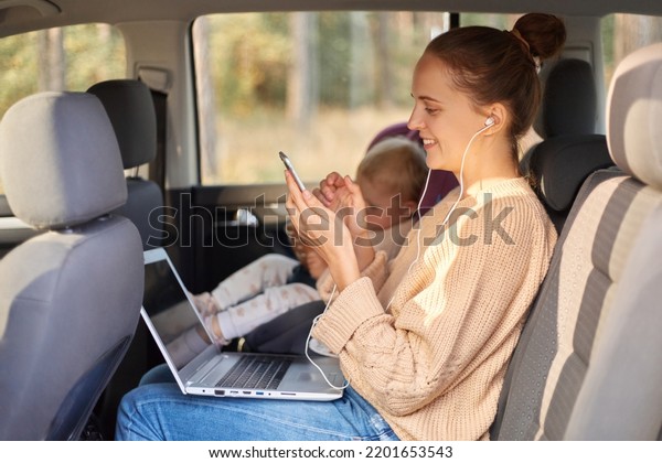 Side View Portrait Smiling Extremely Woman Stock Photo 2201653543 ...