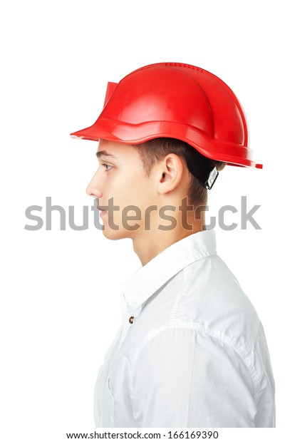 Side View Portrait Young Engineer Wearing Stock Photo 166169390 ...
