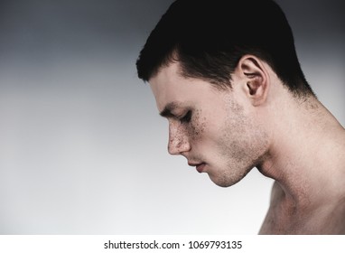 Side View Sad Man Having Many Stock Photo (Edit Now) 1069793135