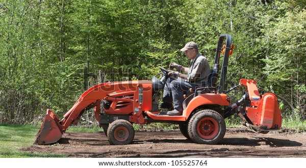 Side View Utility Tractor Back Dragging Stock Photo 105525764 ...