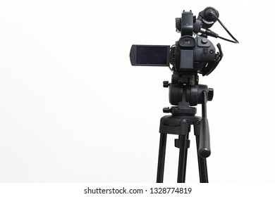 Modern Professional Video Camera On Light Stock Photo (Edit Now) 1608092419