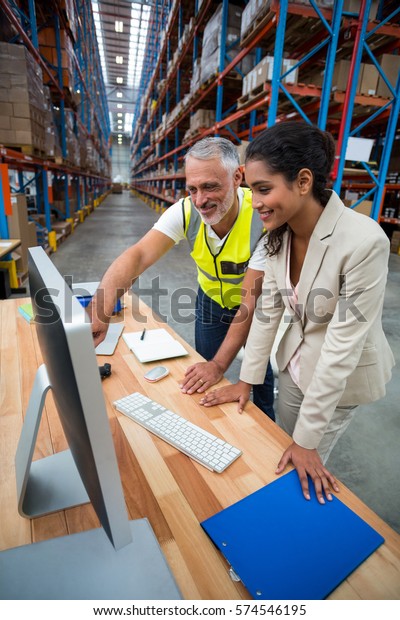 Side View Worker Team Looking Computer Stock Photo 574546195 | Shutterstock