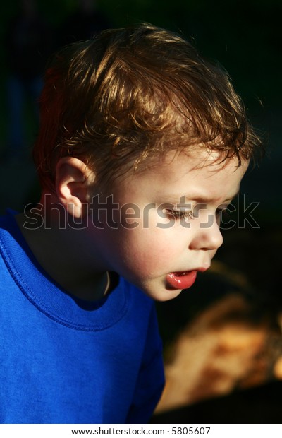 Side View Young Boy Stock Photo 5805607 | Shutterstock