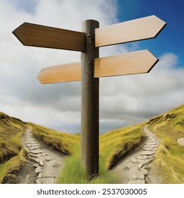 Crossroads Sign Behind Two Separate Ways AI-generated image 2509462193 ...