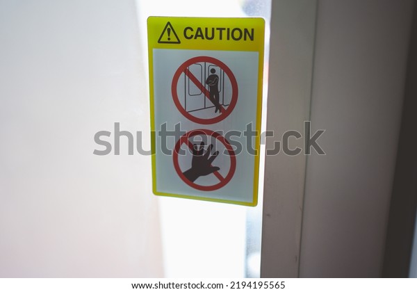 Signs Caution Do Not Lean On Stock Photo 2194195565 | Shutterstock