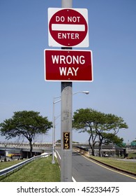 Signs Do Not Enter Wrong Way Stock Photo 452334475 | Shutterstock