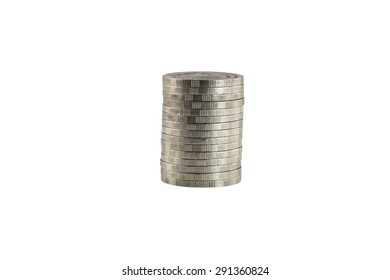Silver Coin Stack On White Background Stock Photo 291360824 | Shutterstock
