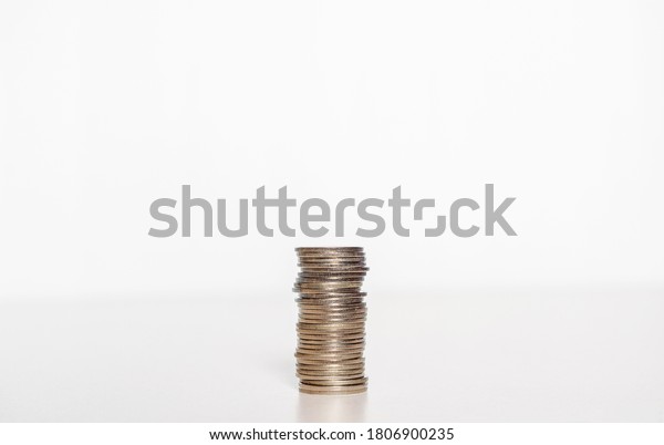Silver Coin Stack Row Growing Pile Stock Photo 1806900235 | Shutterstock
