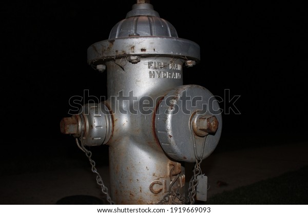 Silver Fire Hydrant Night Stock Photo 1919669093 | Shutterstock