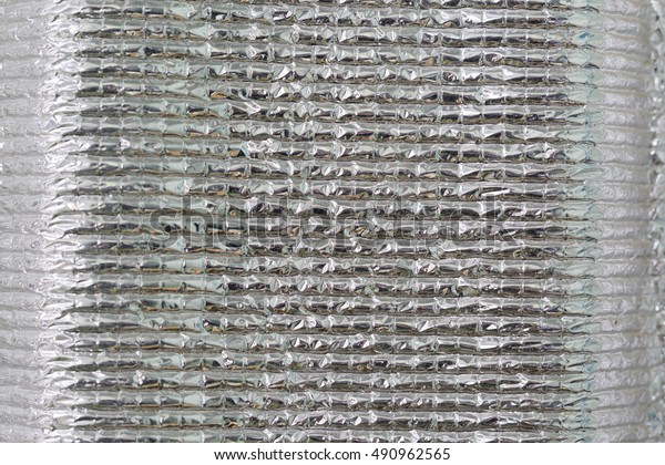 Silver Heat Insulation Material Texture Background Stock Photo ...