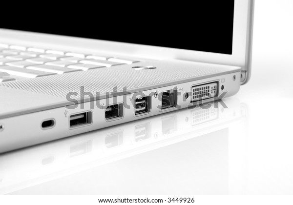Silver Laptop Computer Stock Photo (Edit Now) 3449926