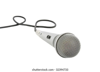 Silver Microphone Cable Isolated Over White Stock Photo 32394733 ...